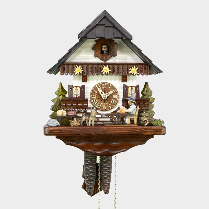 Original Handcrafted Black Forest clock with Edelweiss, Musician ...
