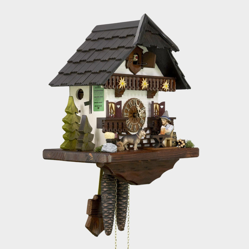 Original Handcrafted Black Forest clock with Edelweiss, Musician ...