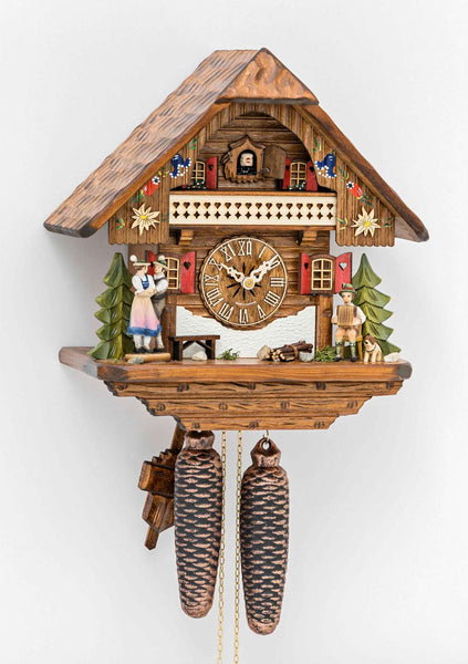 Original Handcrafted Black Forest clock with Edelweiss, Musician ...